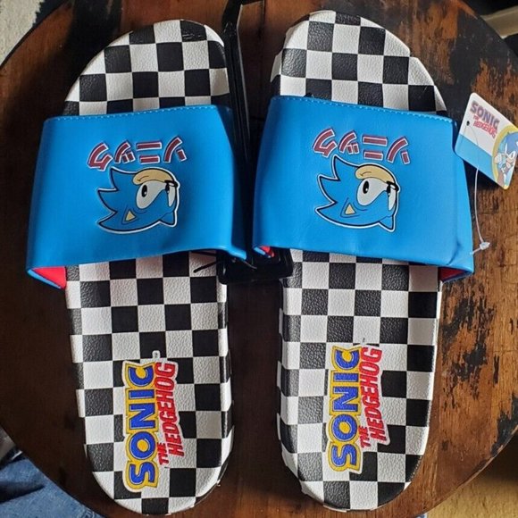 SONIC THE HEDGEHOG | Shoes | Sonic The Hedgehog Sandals Slides Mens ...